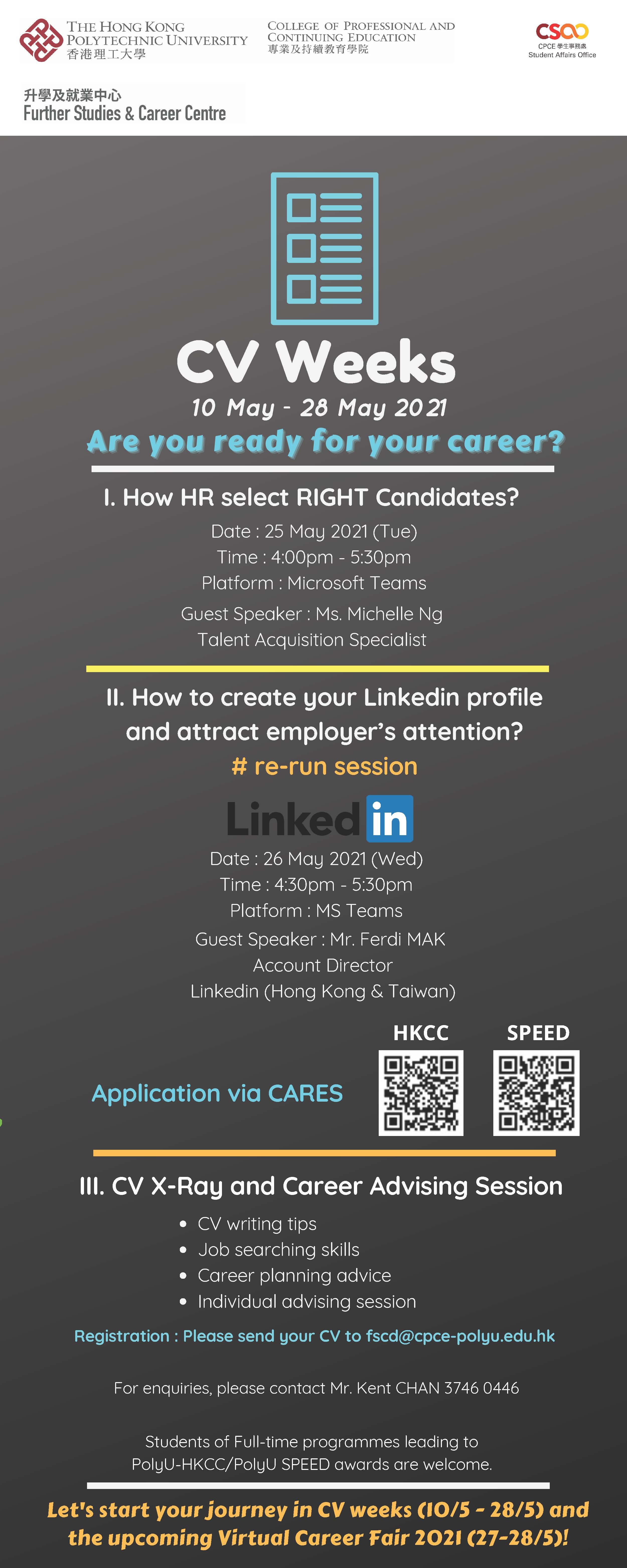 Student Affairs Office | CPCE - Latest Activities - CV Weeks - Get Well ...