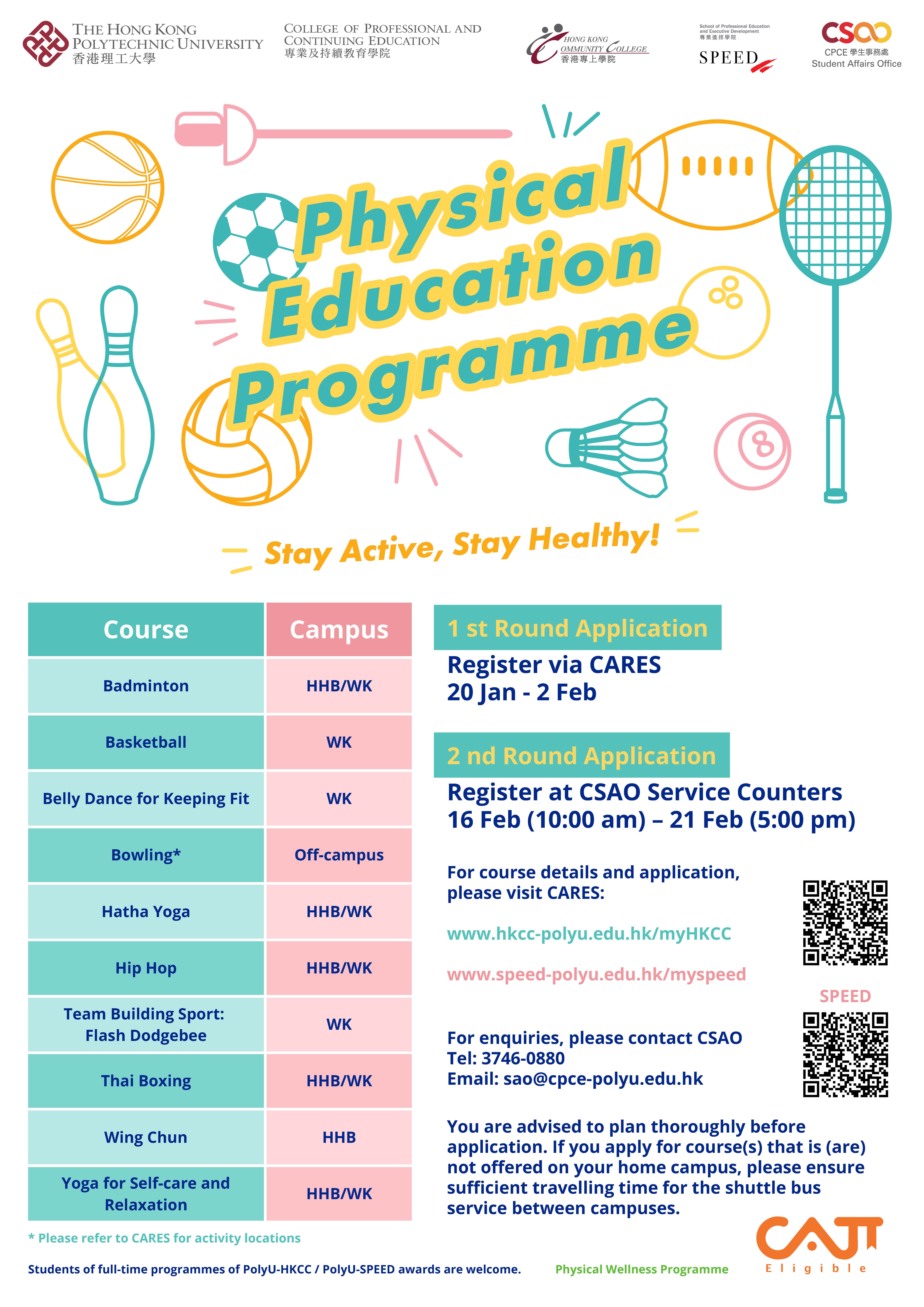 Student Affairs Office | CPCE - Latest Activities - Physical Education ...